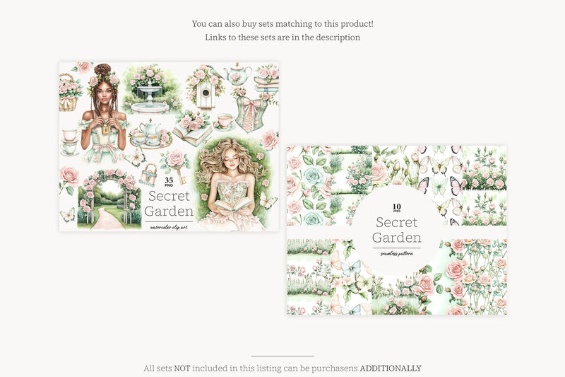 Secret Garden Clipart | Spring Illustration Bundle - So Fontsy