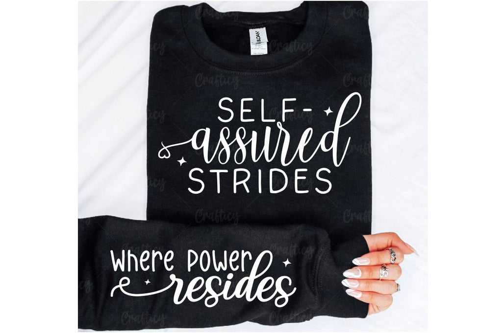 Self assured strides Sleeve SVG Design - So Fontsy