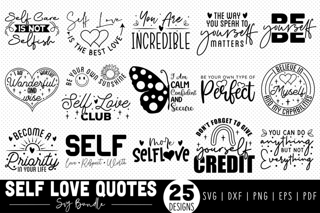 Self Love Quotes SVG Bundle - So Fontsy