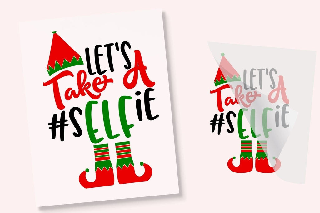 Selfie Christmas Elf Iron On Transfer - So Fontsy