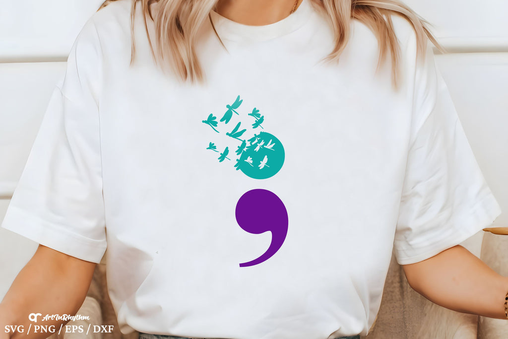 Semicolon Svg, Suicide Prevention Awareness Svg, Dragonfly Suicide ...