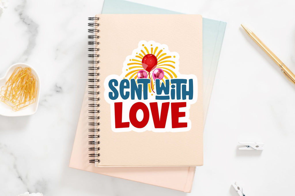 Sent with love Sticker Design - So Fontsy