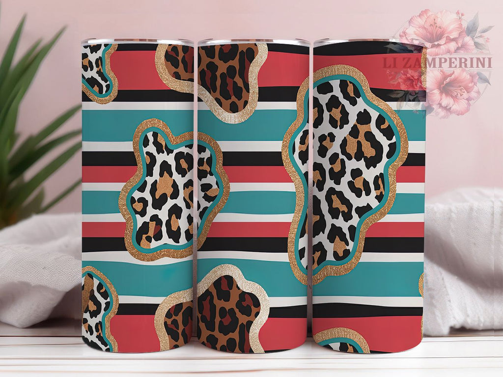 Serape Cowhide Leopard Western Tumbler, Western Glitter Tumbler, 20oz ...