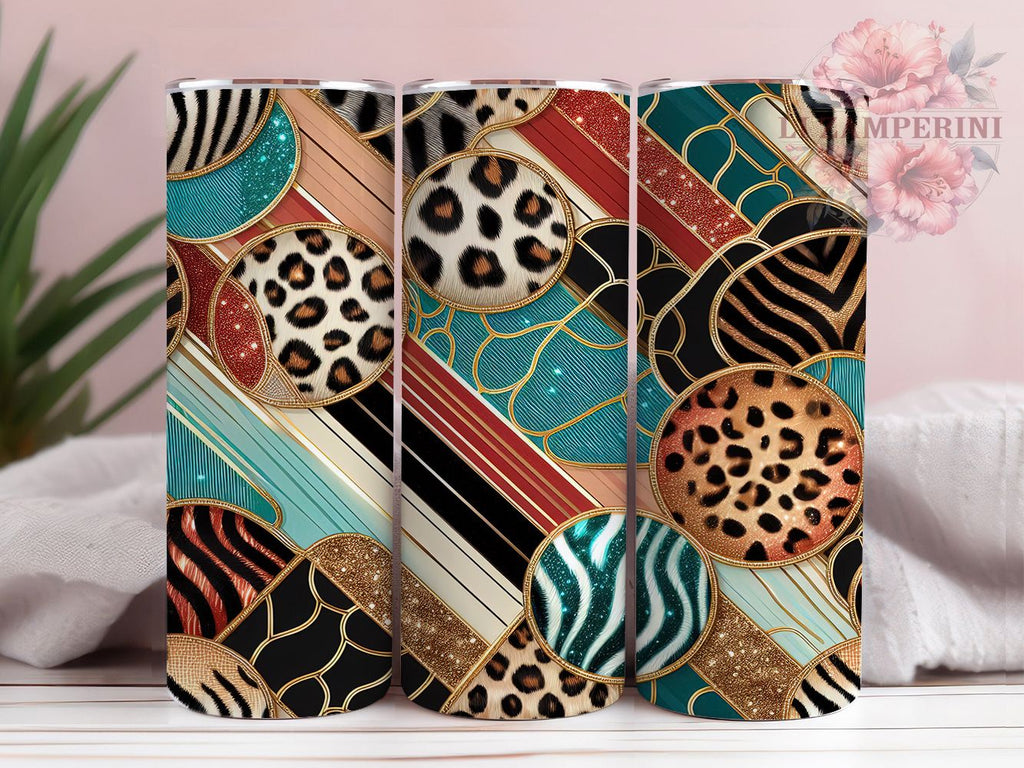 Serape Cowhide Leopard Western Tumbler, Western Glitter Tumbler, 20oz ...