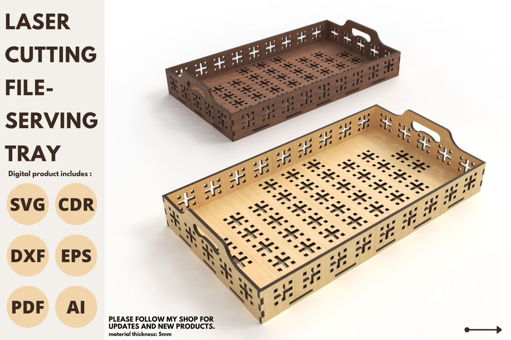 Serving Tray with pattern | laser cut file | svg paper cut | cricut ...