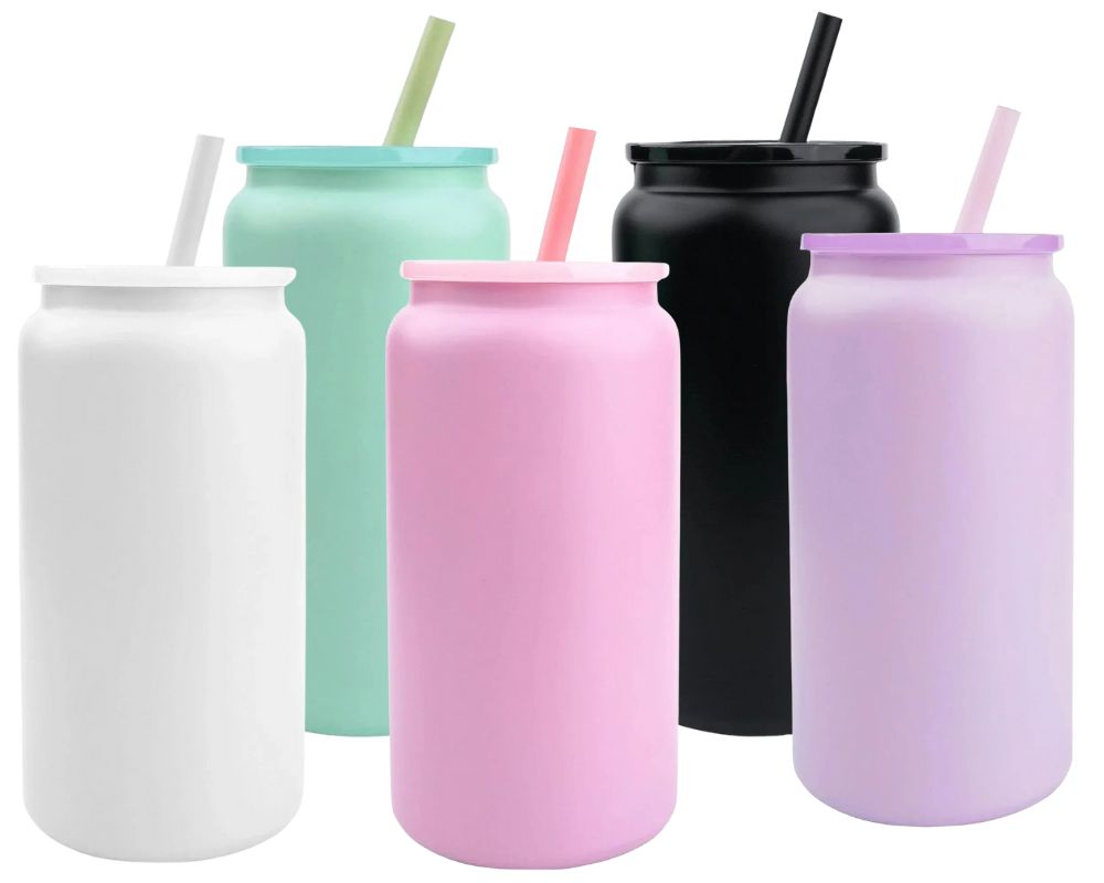 Set of 5 Powder Coated Stainless Steel Metal Cans - So Fontsy