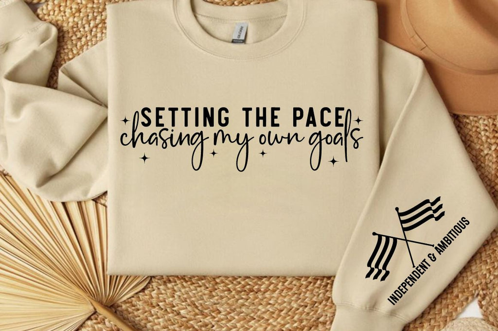 Setting the pace chasing my own goals Sleeve SVG Design - So Fontsy