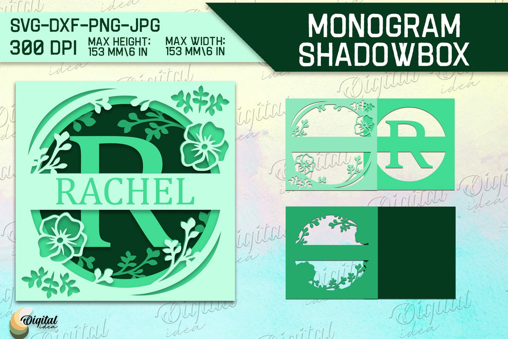 Shadow Box Alphabet. Letter R. Personalized Paper Monogram - So Fontsy
