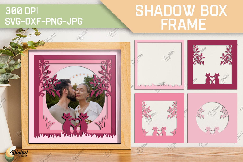 Shadow Box Frame SVG. 3D Shadow Box Paper Cut - So Fontsy
