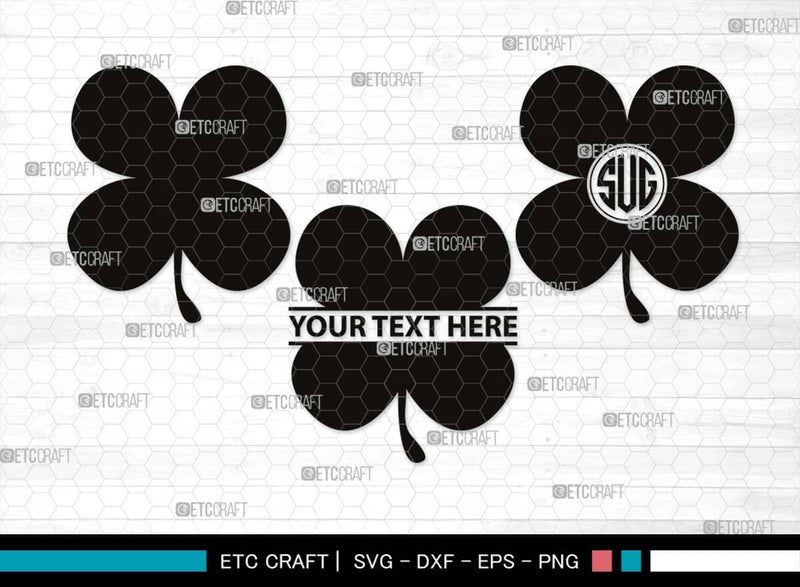 Shamrock Monogram, Shamrock Silhouette, Shamrock SVG, Clover Leaf Svg ...
