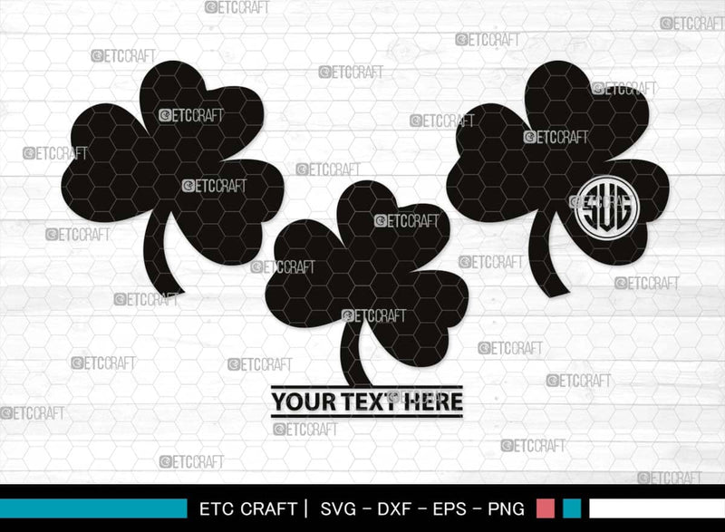 Shamrock Monogram, Shamrock Silhouette, Shamrock SVG, Clover Leaf Svg ...