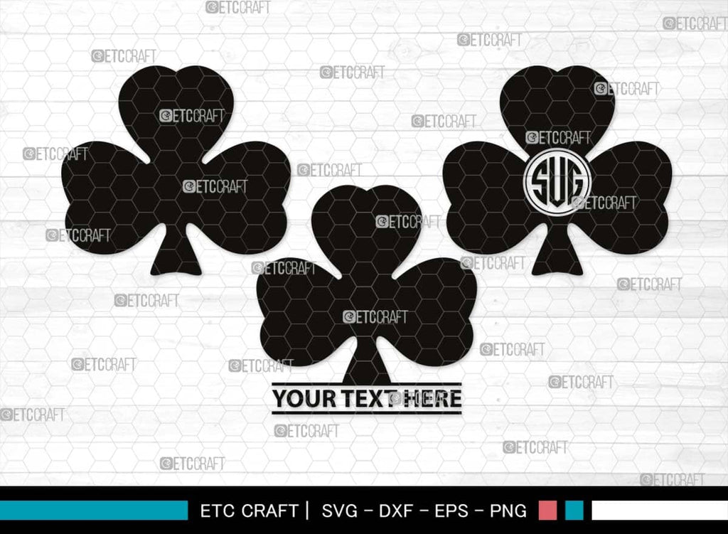 Shamrock Monogram, Shamrock Silhouette, Shamrock SVG, Clover Leaf Svg ...
