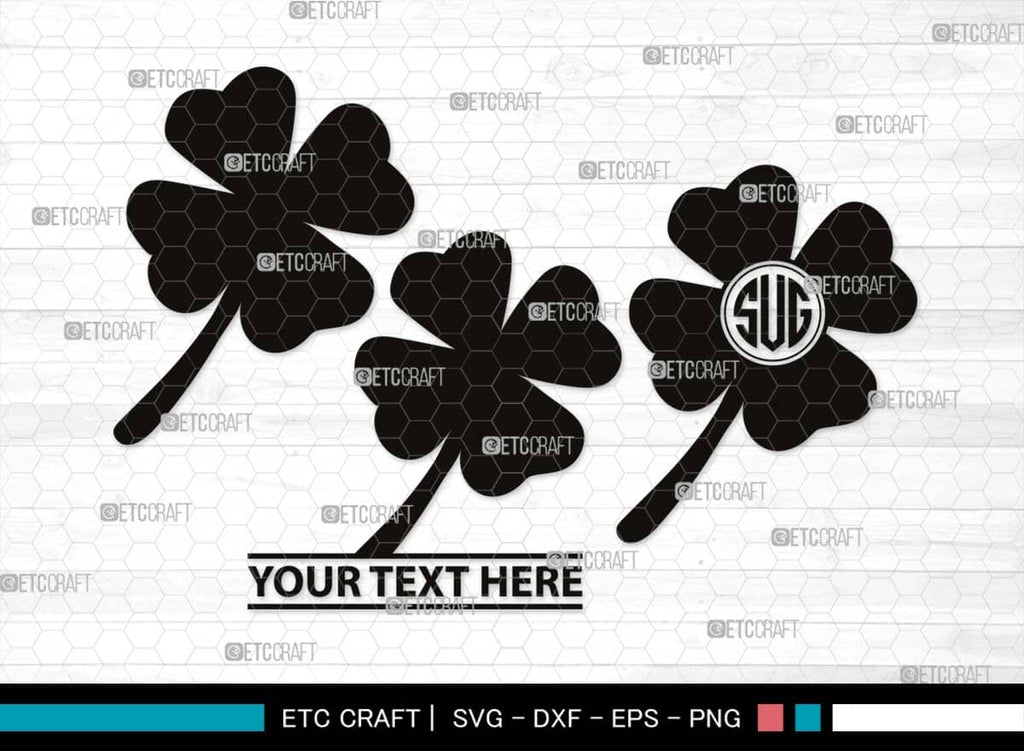 Shamrock Monogram, Shamrock Silhouette, Shamrock SVG, Clover Leaf Svg ...