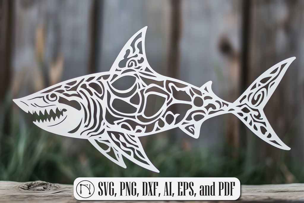Shark paper/laser cut template SVG - So Fontsy
