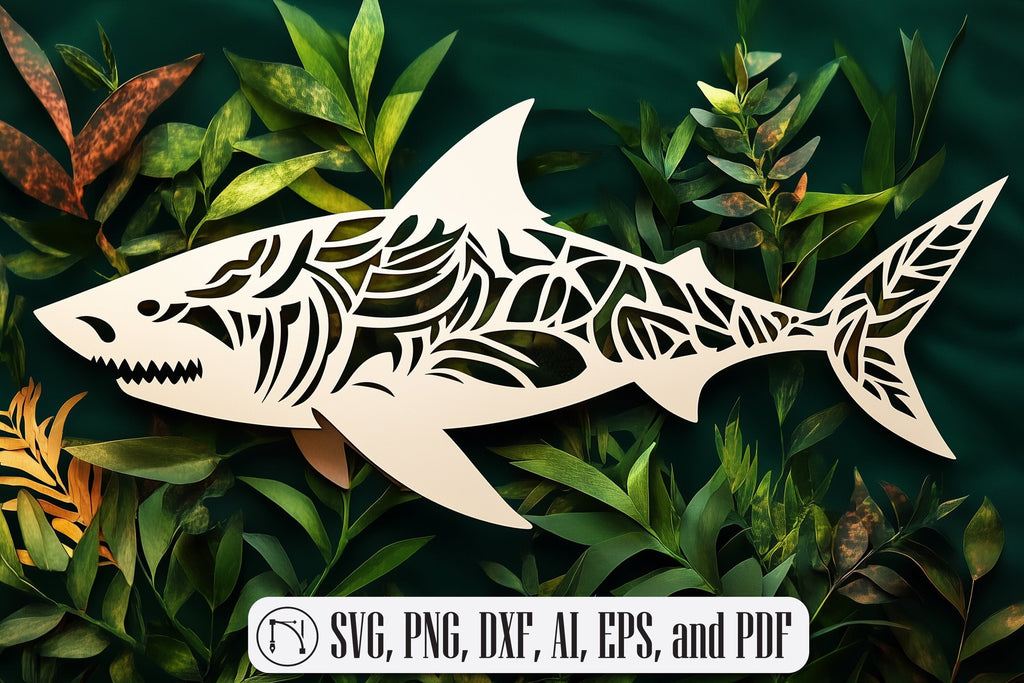 Shark paper/laser cut template SVG - So Fontsy