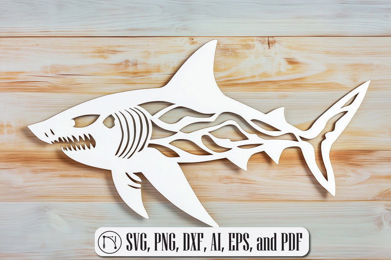 Shark paper/laser cut template SVG - So Fontsy