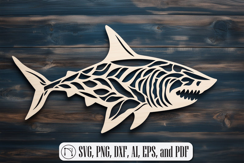 Shark paper/laser cut template SVG - So Fontsy