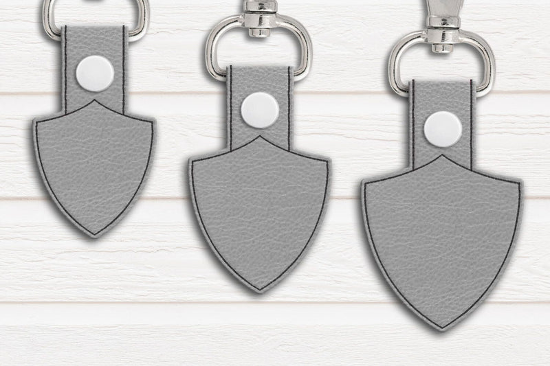 Shield Blank ITH Key Fob Applique Embroidery - So Fontsy