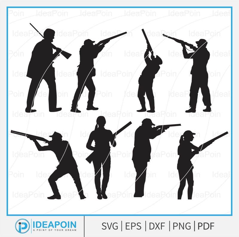 Shooting Silhouette, Hunting & Shooting SVG Bundle, Skeet Shooting ...