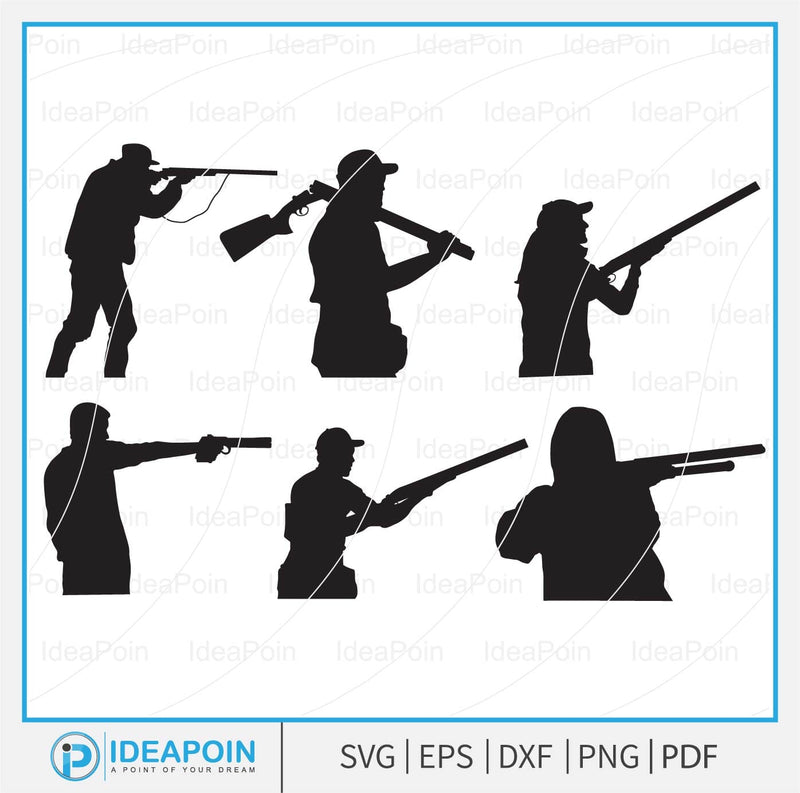 Shooting Silhouette, Hunting & Shooting SVG Bundle, Skeet Shooting ...