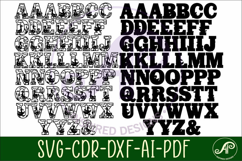 Silly Goose alphabet letters laser cut files SVG - digital download 52 ...