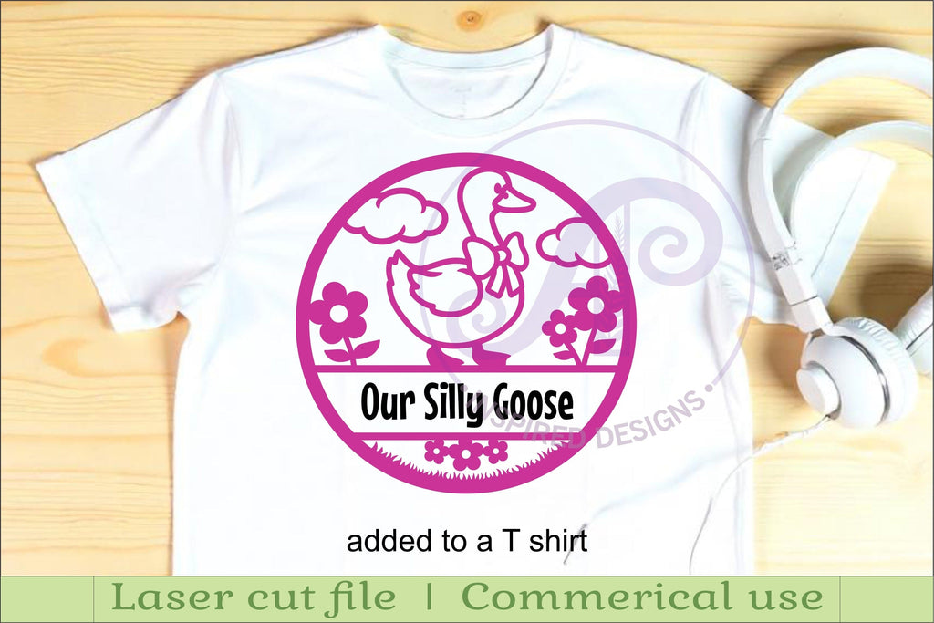 Silly Goose name sign design for laser cutting - So Fontsy