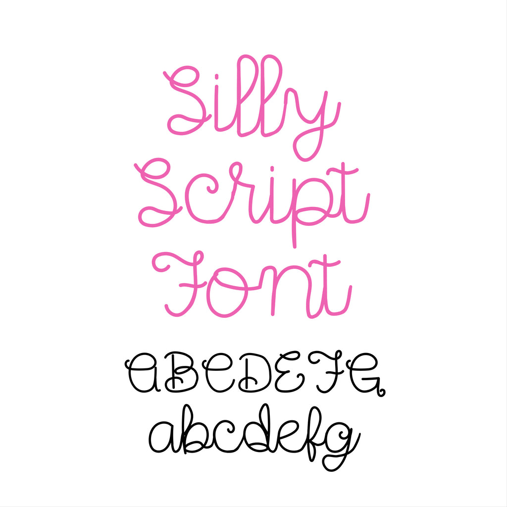 Silly Script Font OTF, Fonts for Crafting, Handwritten Font - So Fontsy