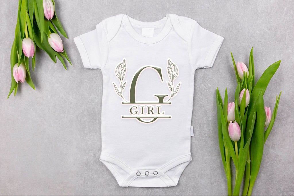 Simple Floral Line Monogram - So Fontsy