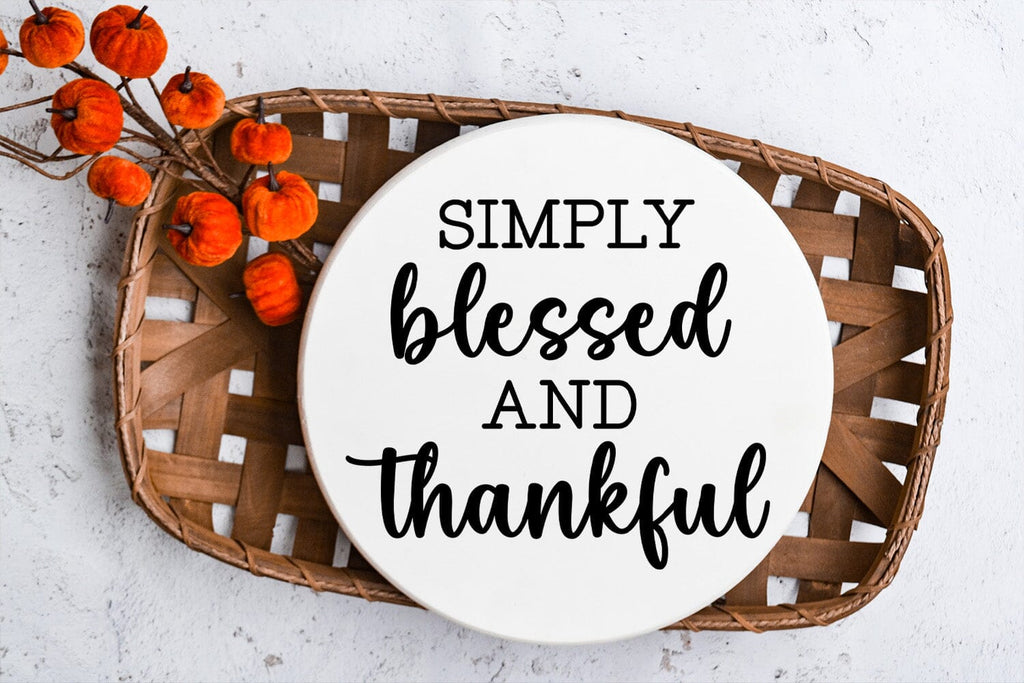 Simply Blessed I Fall Sign SVG I Thanksgiving SVG I Cut File - So Fontsy