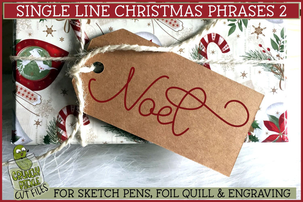 Single Line Christmas Phrases 2 Sketch SVG Files - So Fontsy