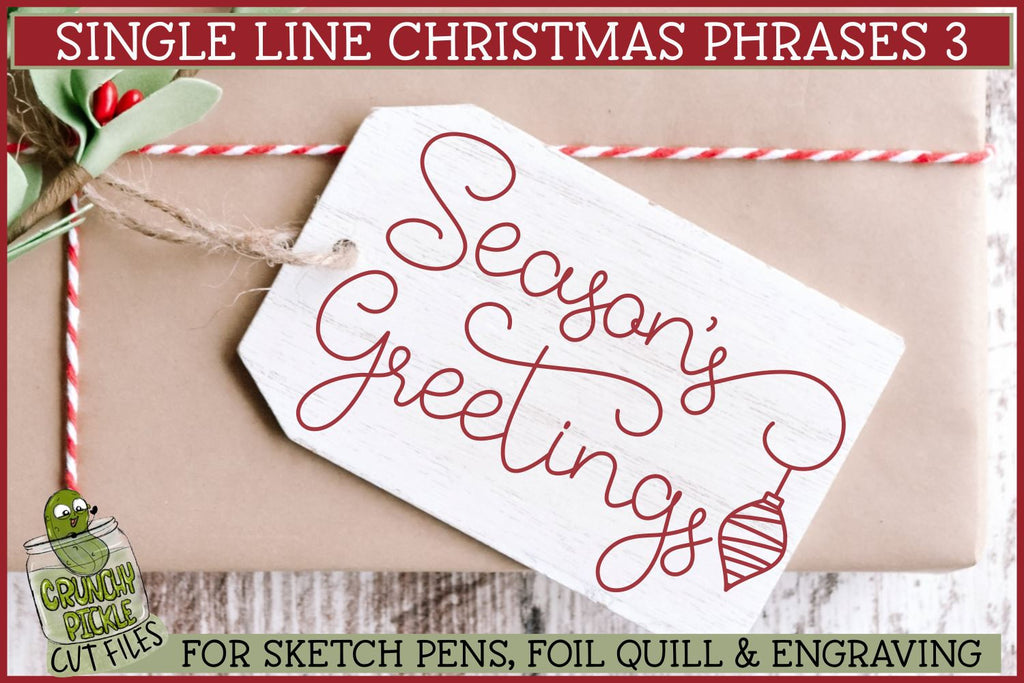 Single Line Christmas Phrases 3 Sketch SVG Files - So Fontsy