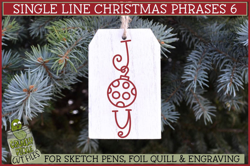 Single Line Christmas Phrases 6 Sketch SVG Files - So Fontsy