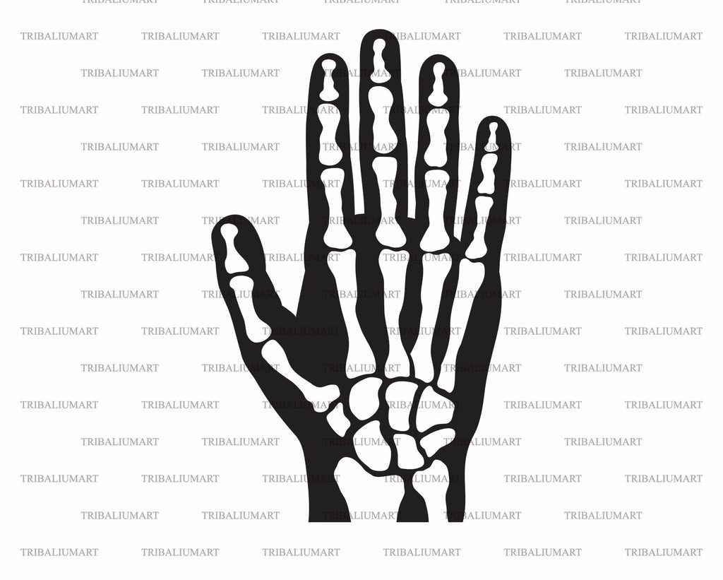 Skeleton Hand. Cut files for Cricut. Clip Art silhouette (eps, svg, pdf ...