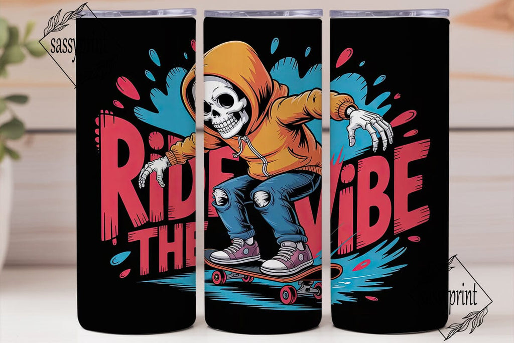 Skeleton Skater Vibe 20oz Tumbler Wrap - So Fontsy
