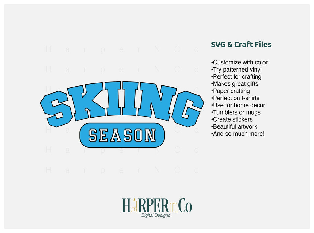 Skiing Season SVG PNG Cut EPS File - So Fontsy