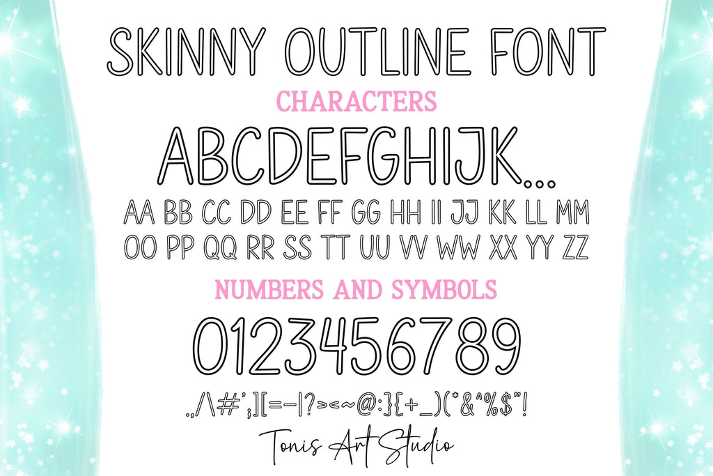Skinny Outline Font - Modern Minimalist, Tall Font SVG OTF, Outline Le ...