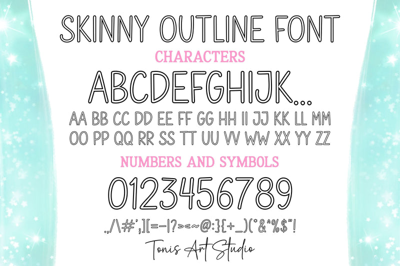 Skinny Outline Font - Modern Minimalist, Tall Font SVG OTF, Outline Le ...