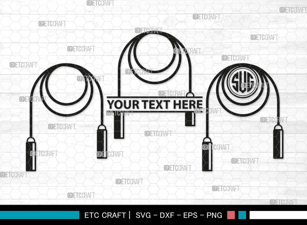 Skipping Rope Monogram, Skipping Rope Silhouette, Rope SVG, Skipping ...