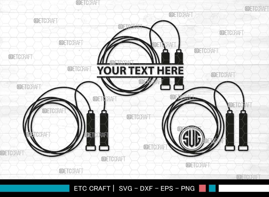 Skipping Rope Monogram, Skipping Rope Silhouette, Rope SVG, Skipping ...