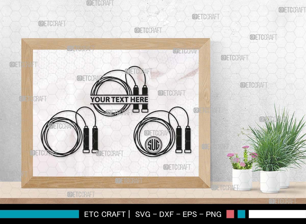 Skipping Rope Monogram, Skipping Rope Silhouette, Rope SVG, Skipping ...