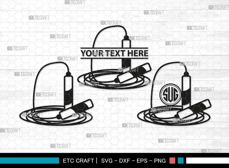 Skipping Rope Monogram, Skipping Rope Silhouette, Rope SVG, Skipping S ...