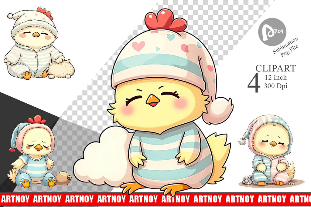 Sleepy Chicken Clipart - So Fontsy