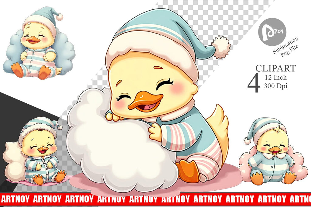 Sleepy Duck Clipart - So Fontsy