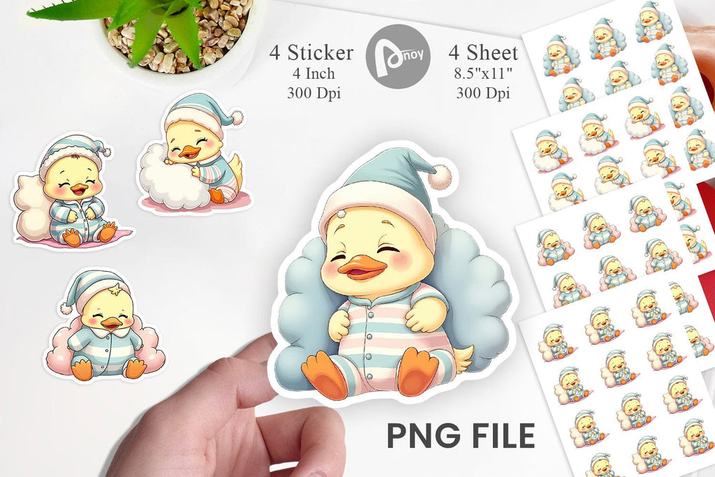 Sleepy Duck Sticker - So Fontsy