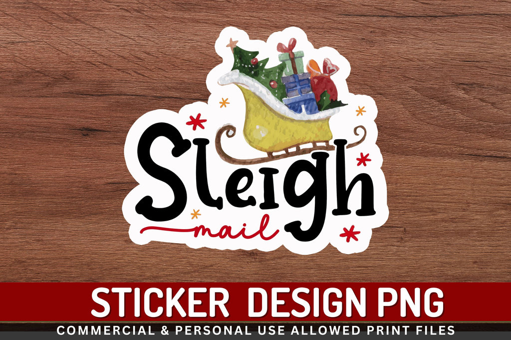Sleigh mail Stickers Design - So Fontsy