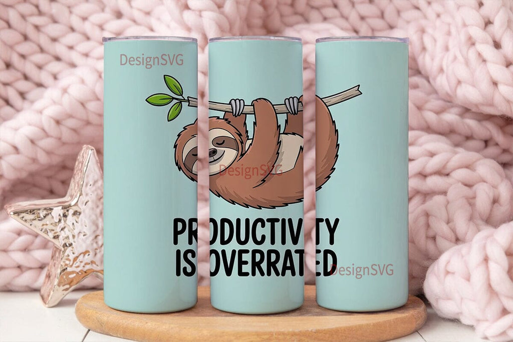 Sloth Productivity 20oz Tumbler Wrap - So Fontsy