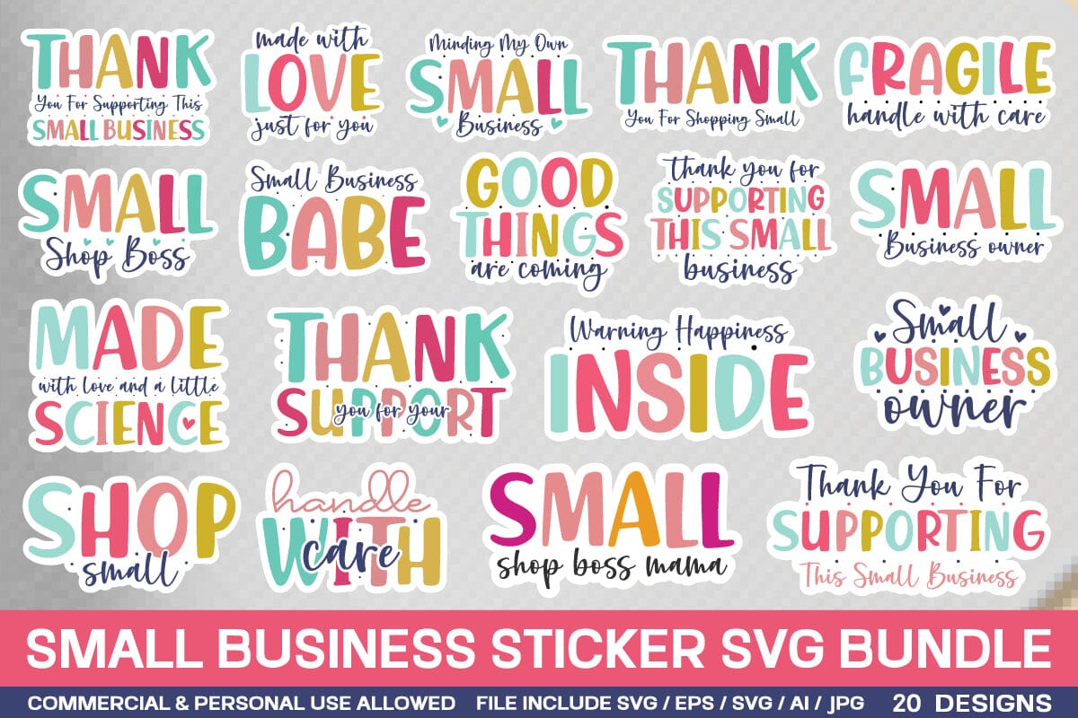 Small Business Sticker Svg Bundle - So Fontsy