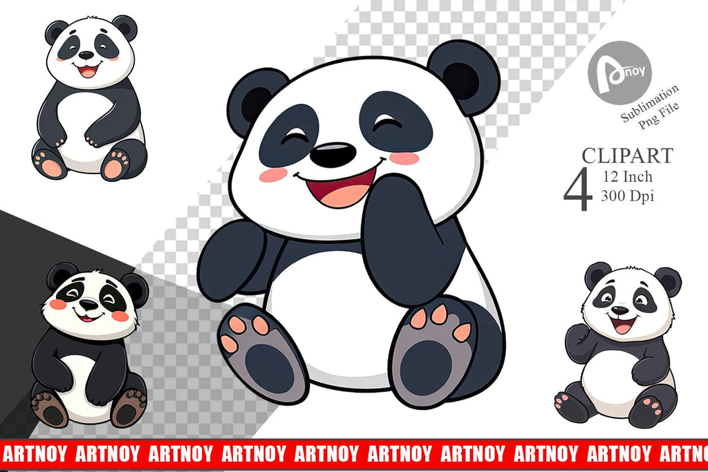 Smiling Panda Clipart - So Fontsy