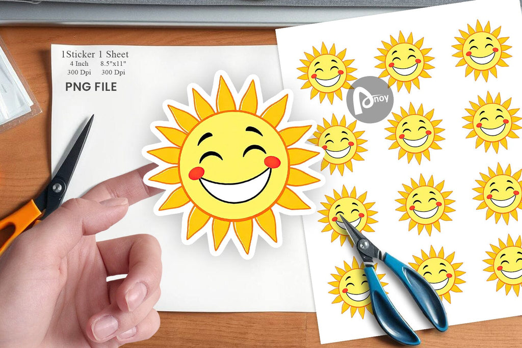 Smiling Sun Sticker - So Fontsy