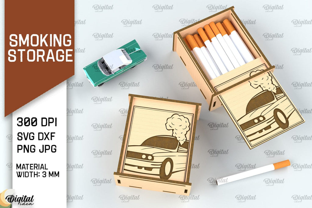 Smoking Storage Boxes Laser Cut Bundle. Cigarette Cases SVG - So Fontsy